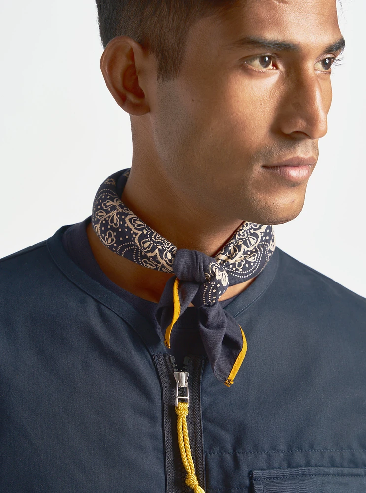 Universal Works Jersey Neckerchief in Navy Single Jersey | King's Cross