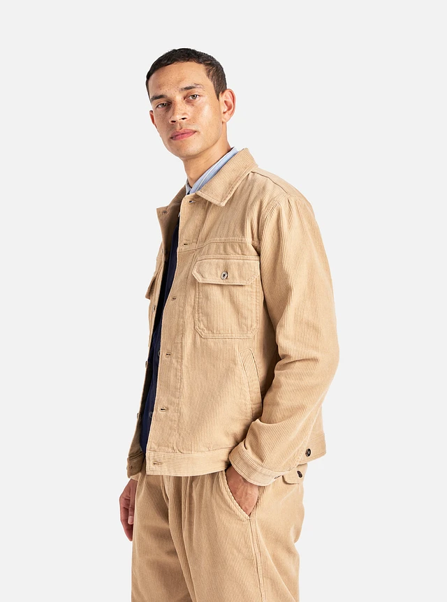 Universal Works Trucker Jacket Fawn Cord | King's Cross