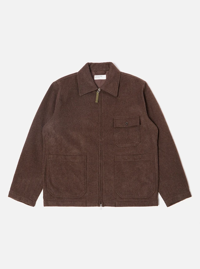 Universal Works Gower Jacket Brown Melange Melton | King's Cross