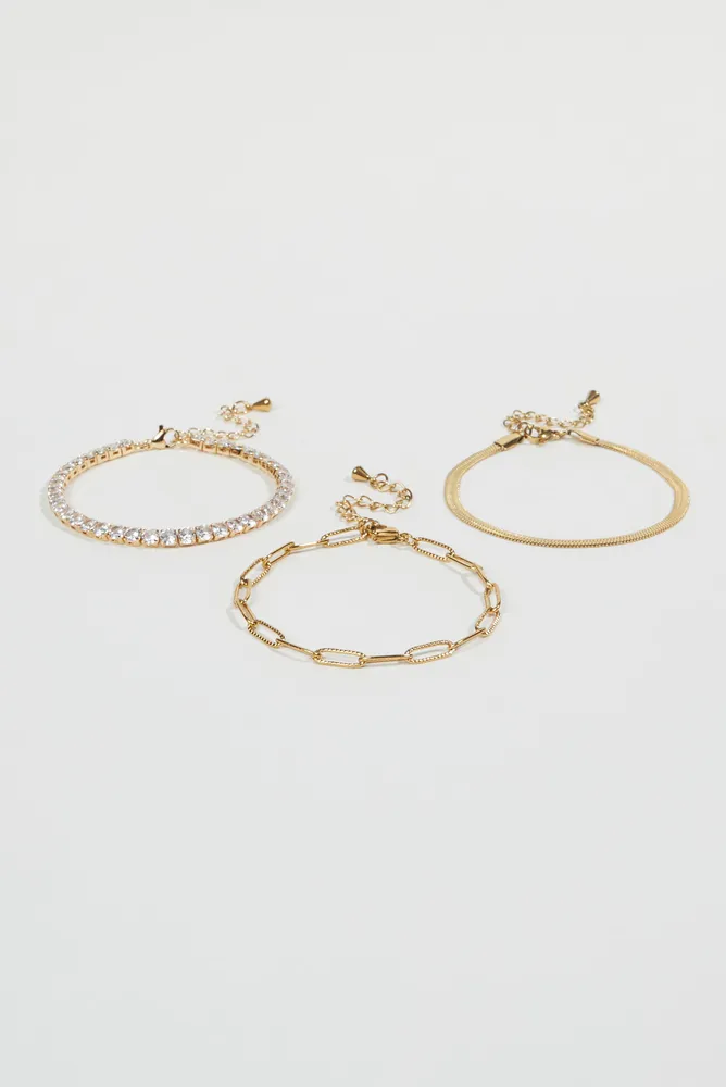 Altar'd State Stainless Steel Diamond Herringbone Bracelet Set ...
