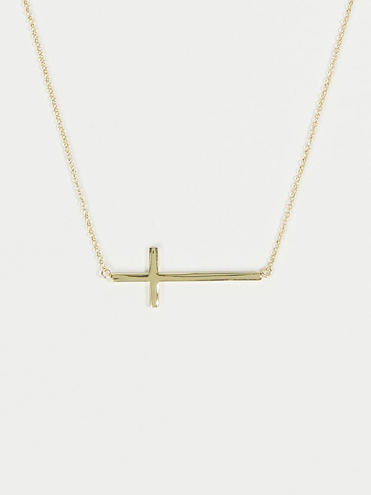 Altar'd State 18K Gold Plated Sideways Cross Necklace | Hamilton Place