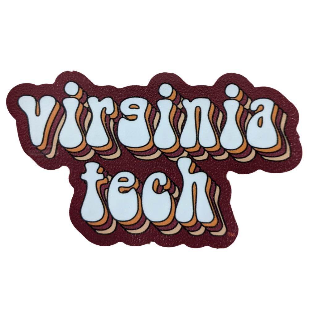 SDS Virginia Tech Seasons Designs Bubble Letters Rugged Sticker | The ...