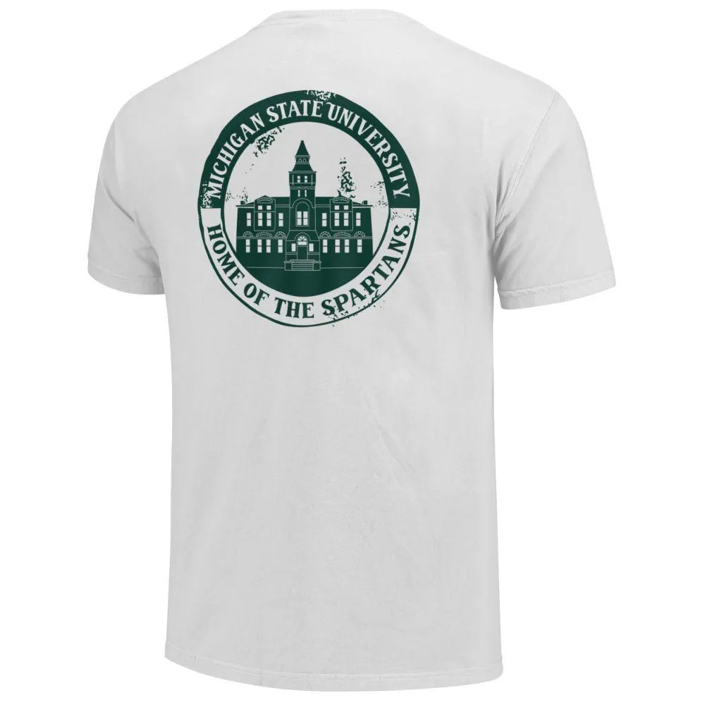 Alumni Hall Spartans | Michigan State Campus Stamp Short Sleeve Comfort ...
