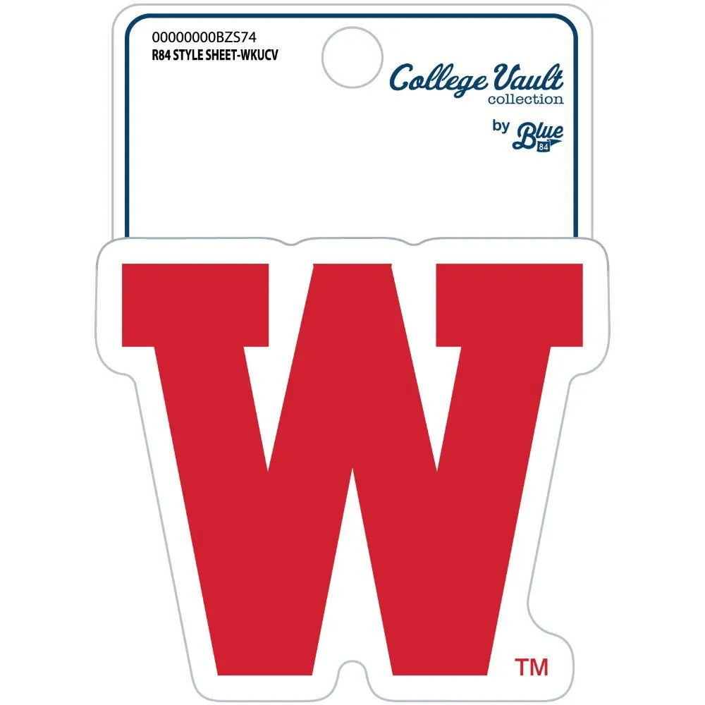 Alumni Hall Wku | Western Kentucky Vault Block W Decal | Alumni Hall ...