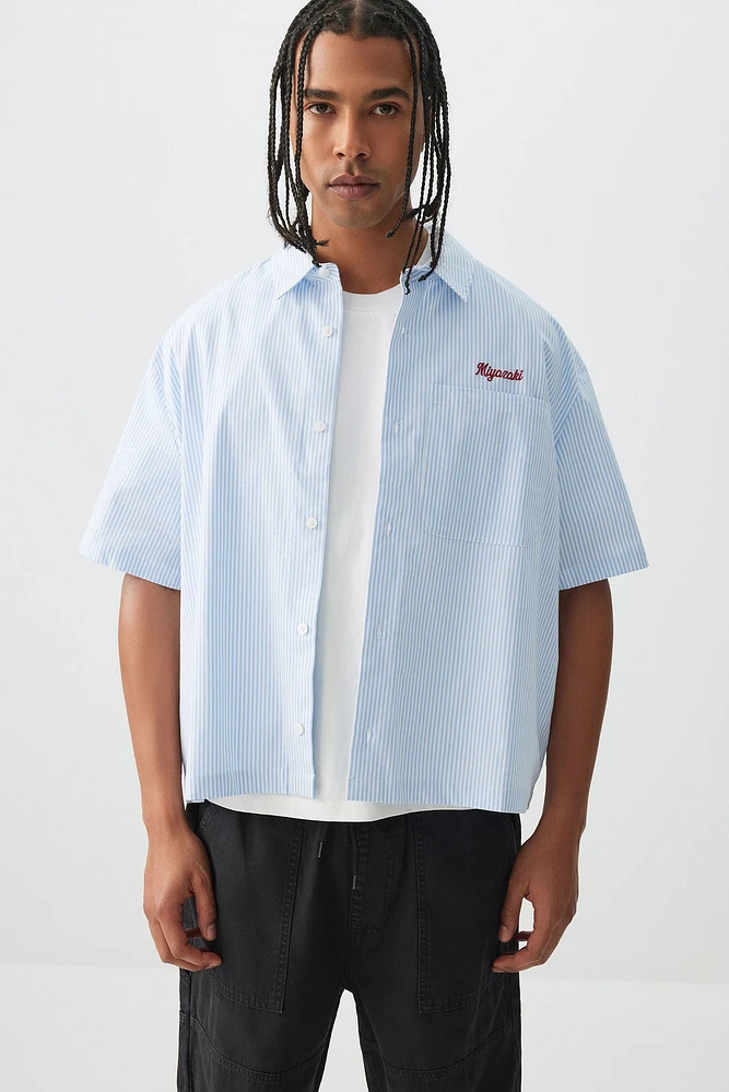 Ardene Man Short Sleeve Boxy Shirt For Men in Light Blue | Size ...