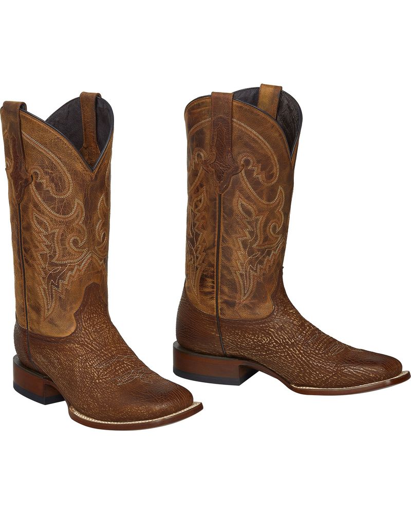 Lucchese Handmade Cognac Ryan Shark Cowboy Boots - Square Toe | Mall of ...