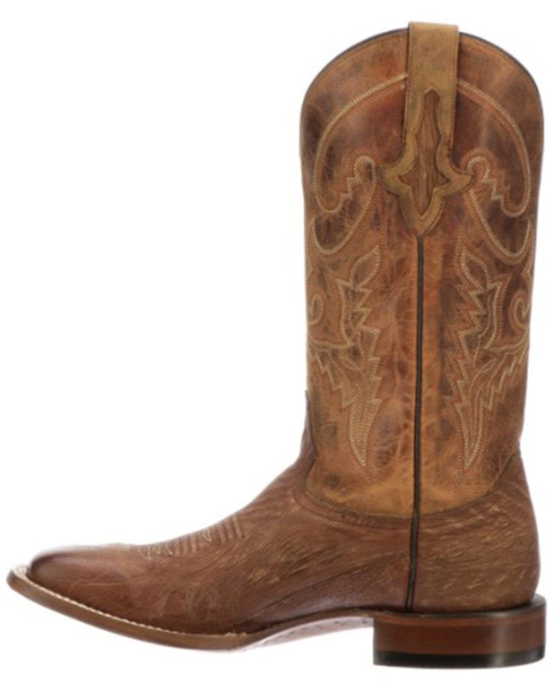 Lucchese Handmade Cognac Ryan Shark Cowboy Boots - Square Toe | Mall of ...