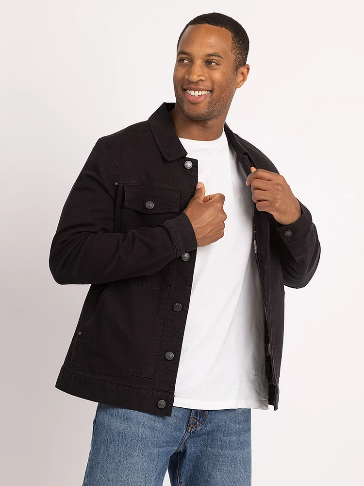 BOOTLEGGER Christopher plaid lined trucker jacket | Coquitlam Centre