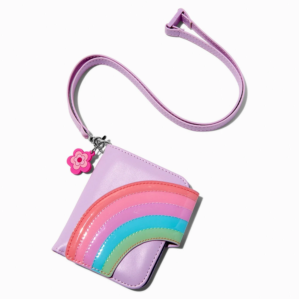 Claire's Pastel Rainbow Wallet with Lanyard | Hamilton Place