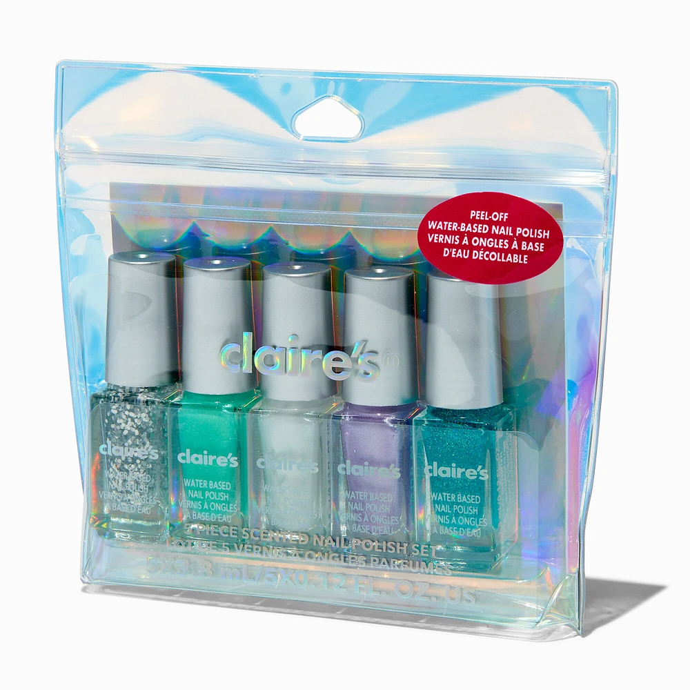 Claire's Mermaid Scented Peel Off Nail Polish Set - 5 Pack | Hamilton Place