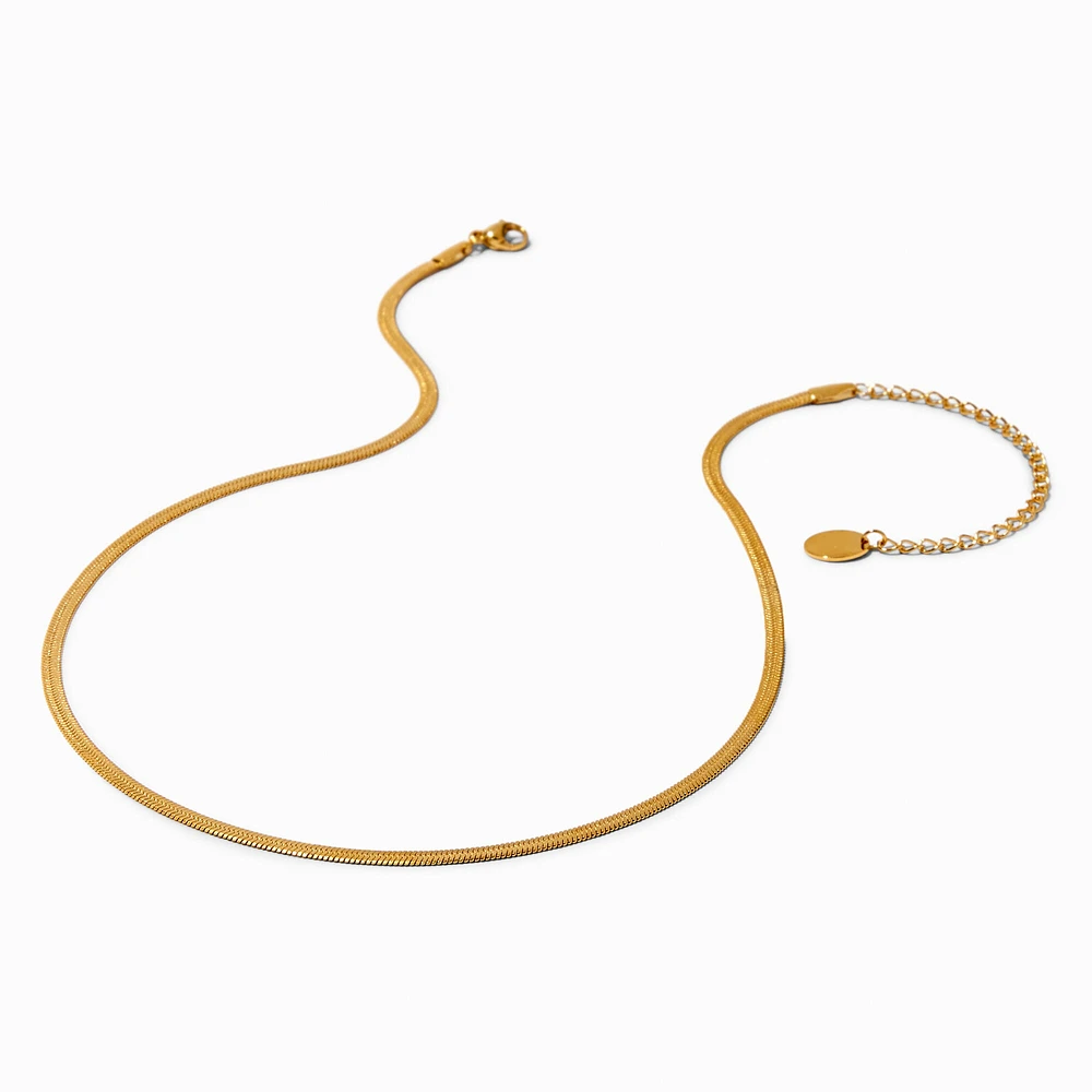 Claire's Gold-tone Stainless Steel 4MM Snake Chain Necklace | Hamilton ...