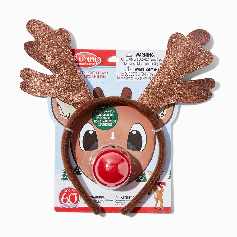 Claire's Rudolph the Red-Nosed Reindeer® Antler Headband & Light-Up ...