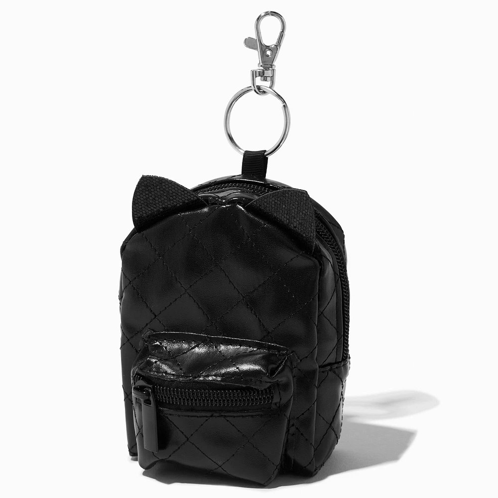 Claire's Black Cat Plush Mini Backpack Keychain | Hamilton Place