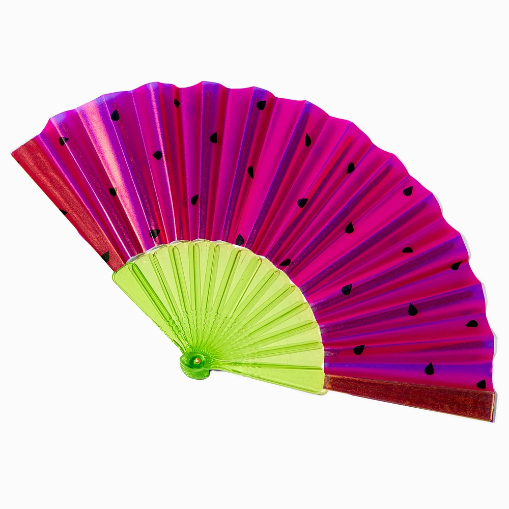Claire's Watermelon-Print Personal Folding Fan | Hamilton Place