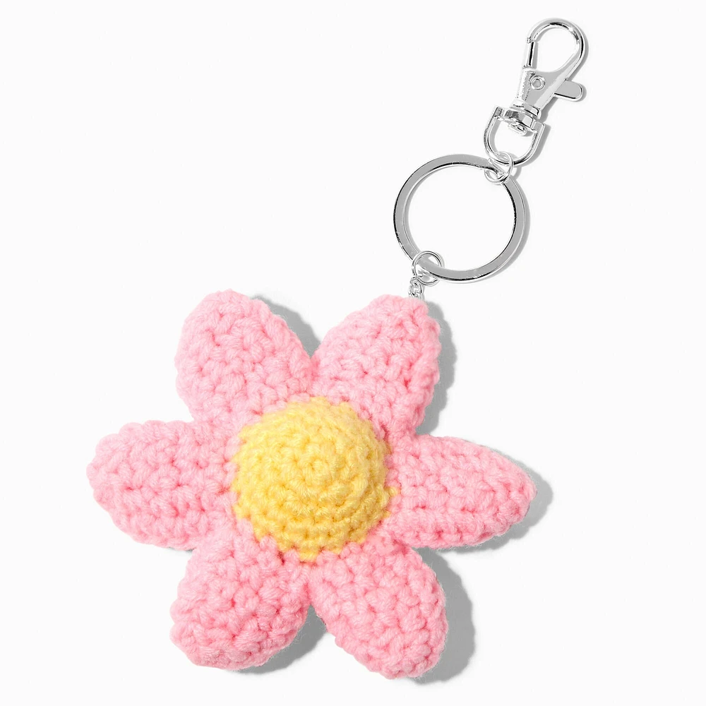 Claire's Pink Flower Crocheted Keychain | Hamilton Place
