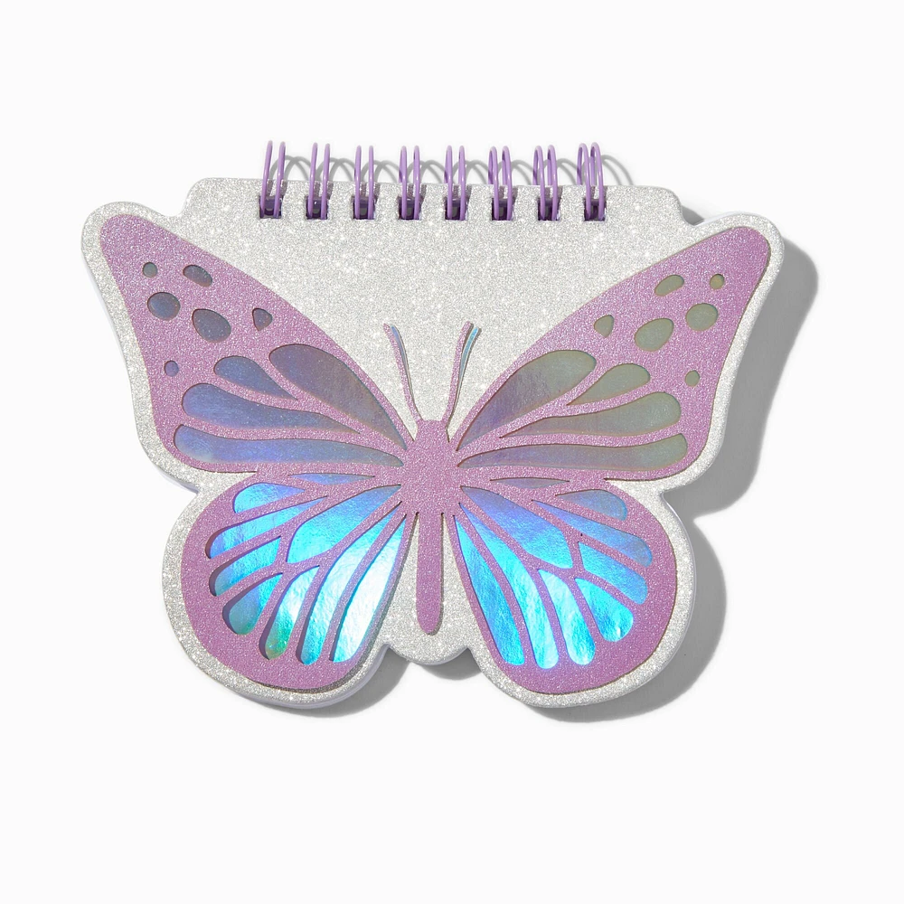 Claire's Purple Butterfly Mini Spiral Notebook | Hamilton Place