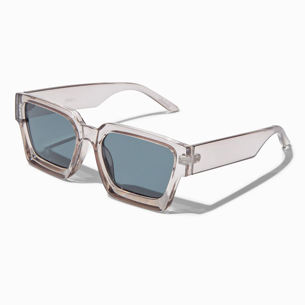 Claire's Translucent Gray Smoke Rectangular Sunglasses | Hamilton Place