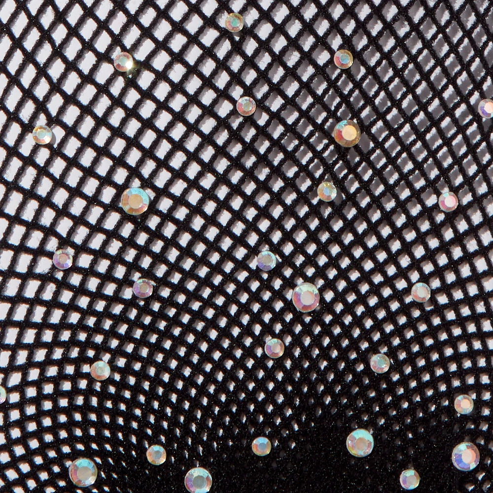Claire's Rhinestone Studded Black Fishnet Tights | Hamilton Place