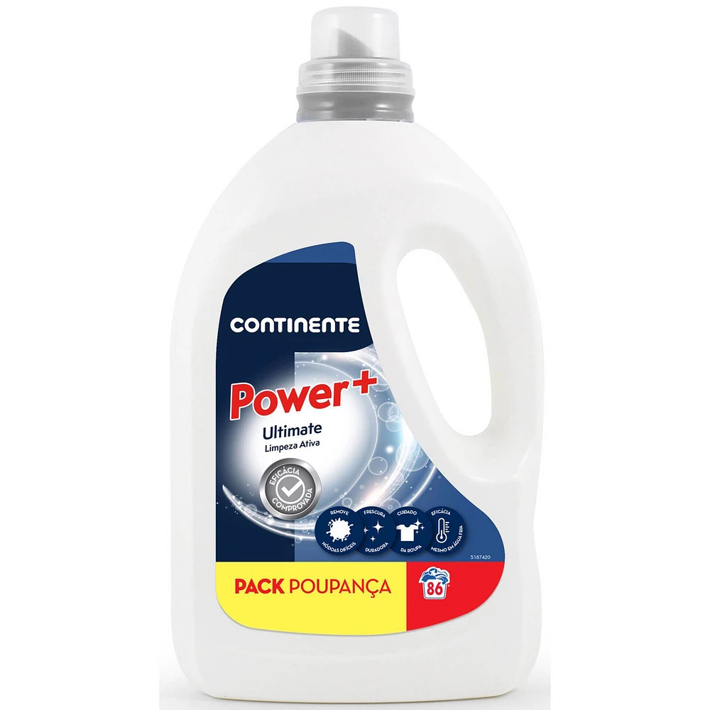 Continente Detergente Máquina Roupa Líquido Ultimate Power+ Pack ...