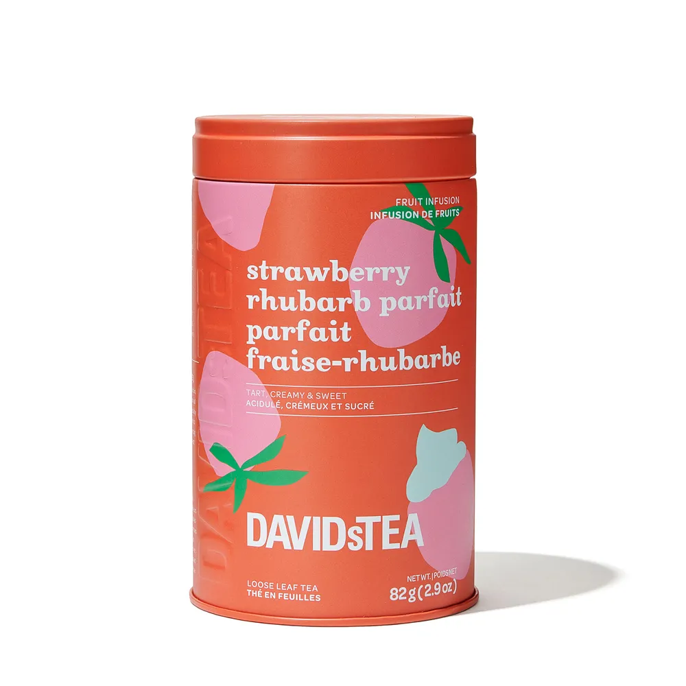 DAVIDsTEA Thé Tisane Boîte à motif de thé Parfait fraise-rhubarbe | Galeries de la Capitale