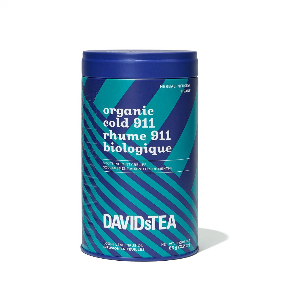DAVIDsTEA Thé Tisane Boîte à motif de thé Rhume 911 biologique ...