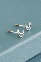 Earthbound Trading Open Moon Sterling Silver Stud Earrings | Hamilton Place