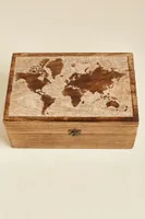 Earthbound Trading World Map Wood Box | Hamilton Place