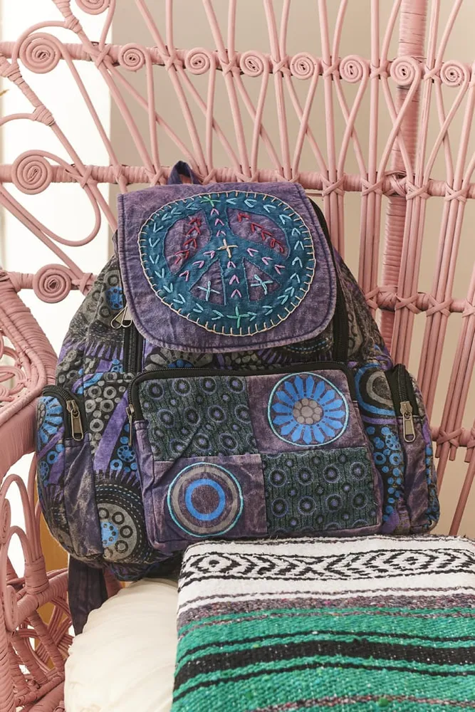 Earthbound Trading Peace Sign Flap Backpack | Hamilton Place