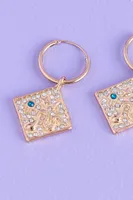 Earthbound Trading Diamond Snake Hoop Earrings | Hamilton Place