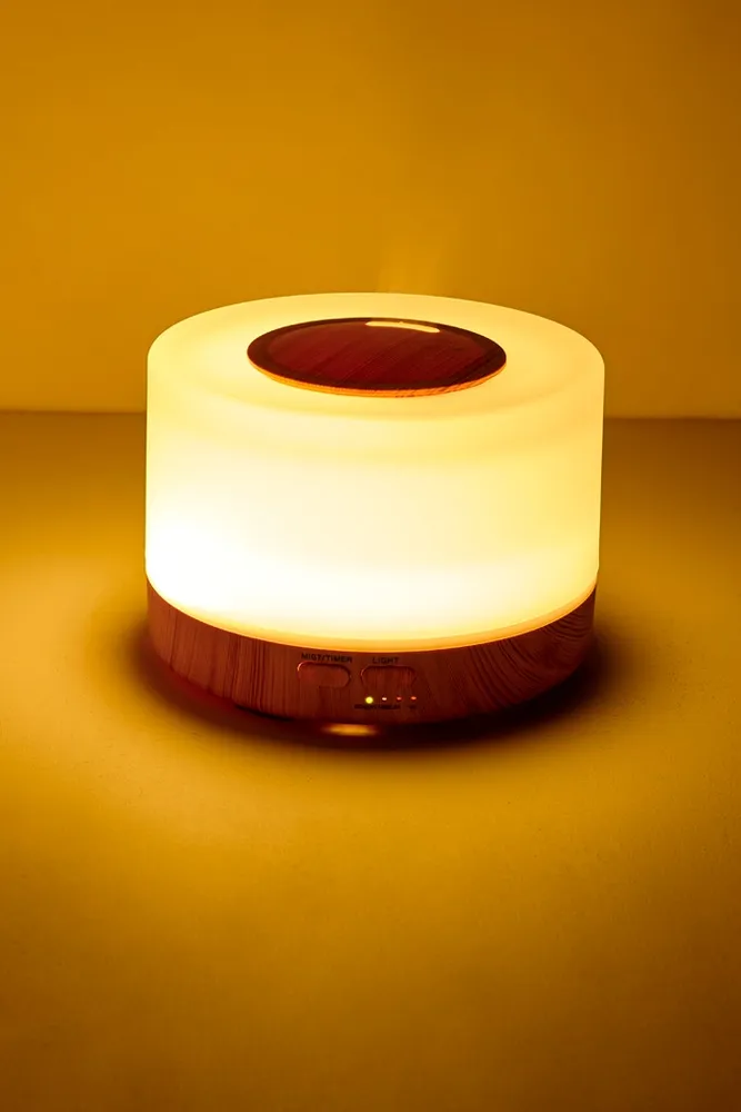 Earthbound Trading Light Wood Essential Oil Diffuser with Bluetooth ...