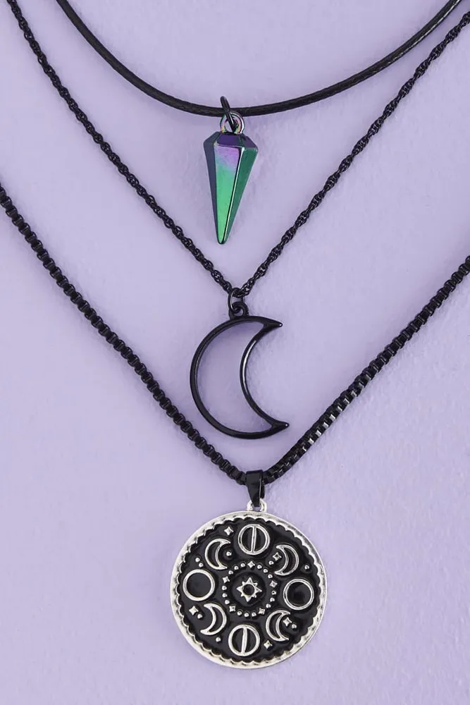 Earthbound Trading Iridescent Moon Phase Necklace Set | Hamilton Place