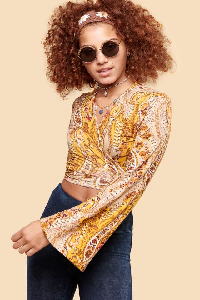 Earthbound Trading Hazel Back Tie Bell Sleeve Shirt | Hamilton Place