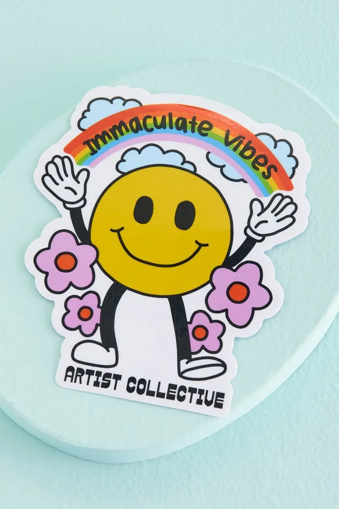Earthbound Trading Immaculate Vibes Smiley Face Sticker | Hamilton Place