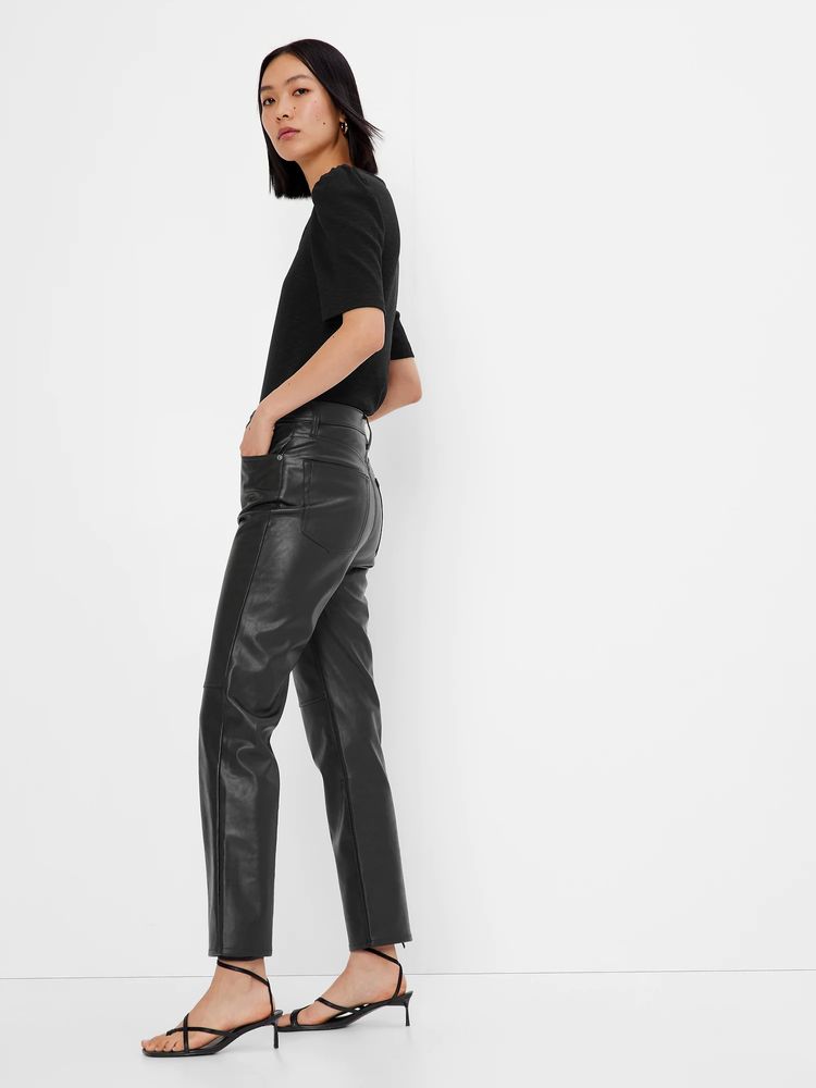 Gap Sky High Rise Faux-Leather Cheeky Straight Pants | Mall of America®
