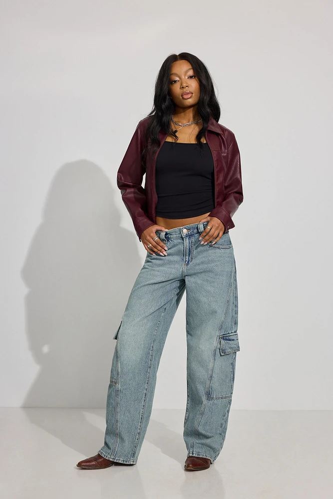 Garage Low Rise Baggy Cargo Jeans | Arden Fair