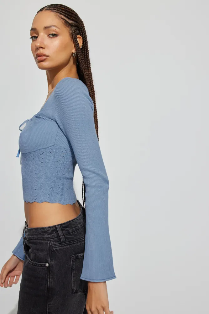 Garage Crop Tie Front Sweater | Mall of America®