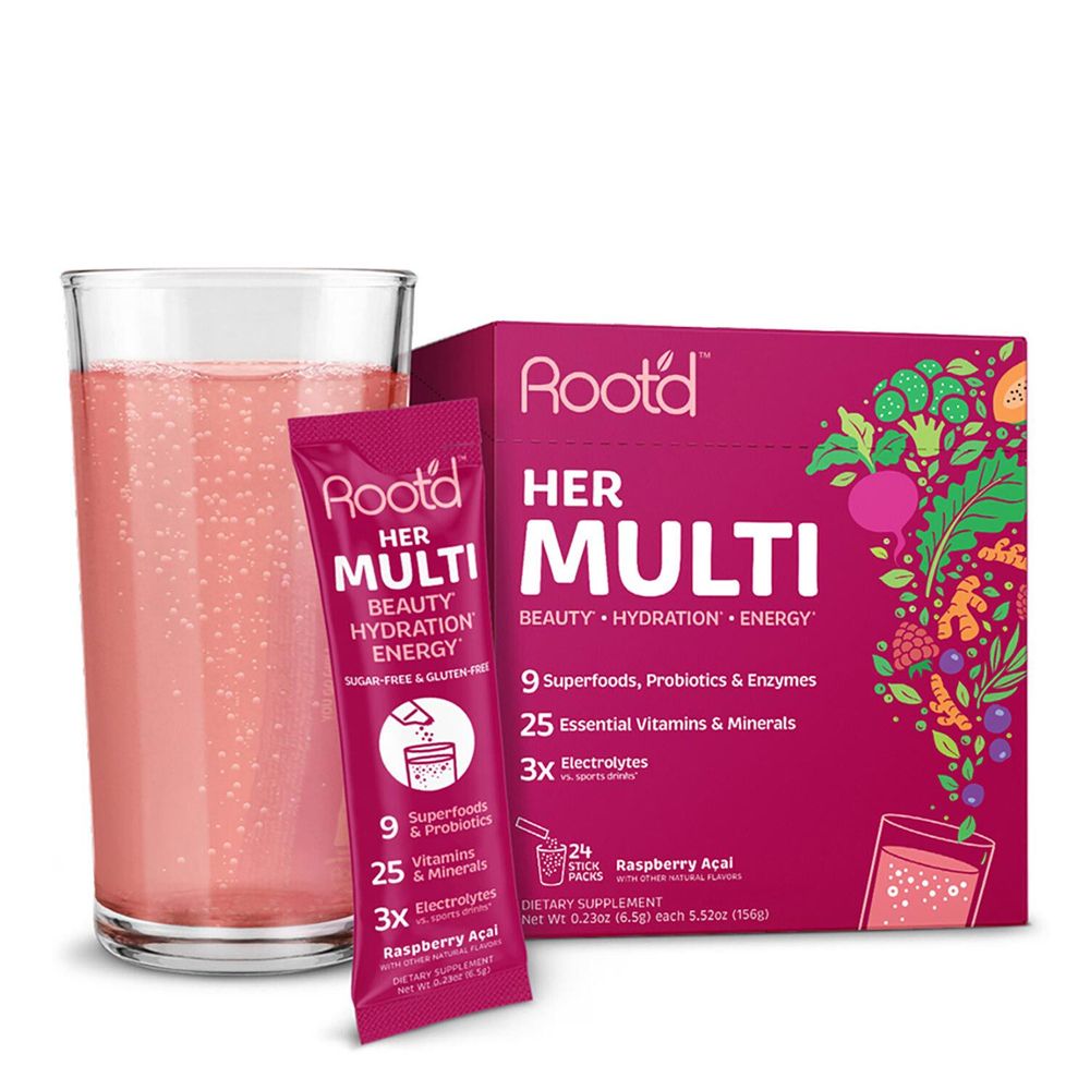 GNC Root'd Her Multi - Electrolyte Infused Multivitamin Drink Mix - 24 ...
