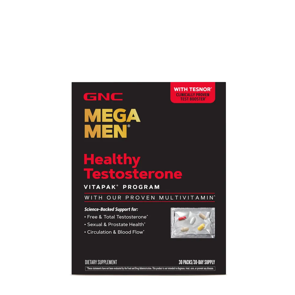 GNC Mega Men Healthy Testosterone Vitapak Program (30 Servings) Healthy ...