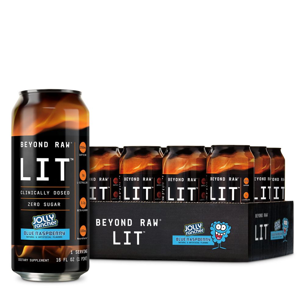 GNC Beyond Raw Lit On the Go - Jolly Rancher Blue Raspberry - 12 Cans ...