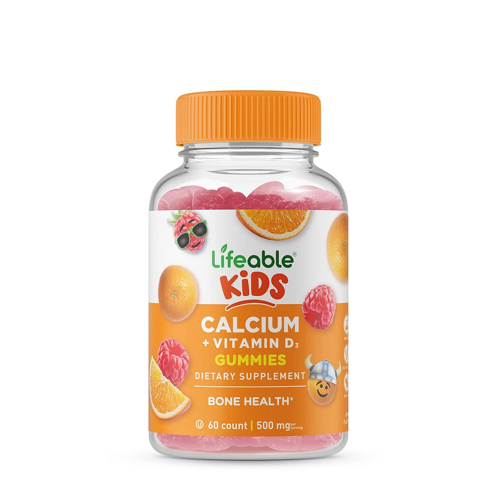 GNC Lifeable Kids Calcium and Vitamin D3 - 60 Gummies (30 Servings ...