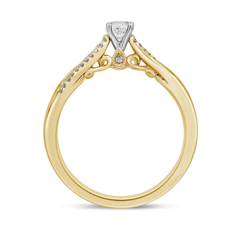 Helzberg 1/3 ct. tw. Diamond Engagement Ring 10K Yellow Gold | Mall of ...