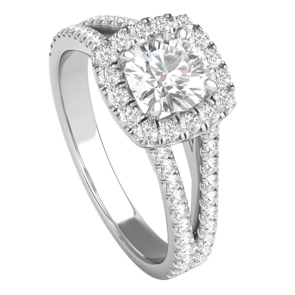 Helzberg 1 1/2 ct. tw. Diamond Engagement Ring 14K White Gold | Mall of ...