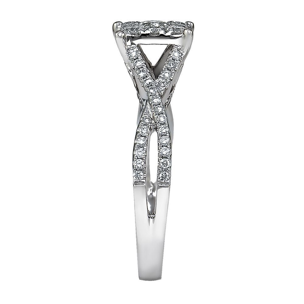 Helzberg 3/4 ct. tw. Multi-Diamond Engagement Ring 14K White Gold ...