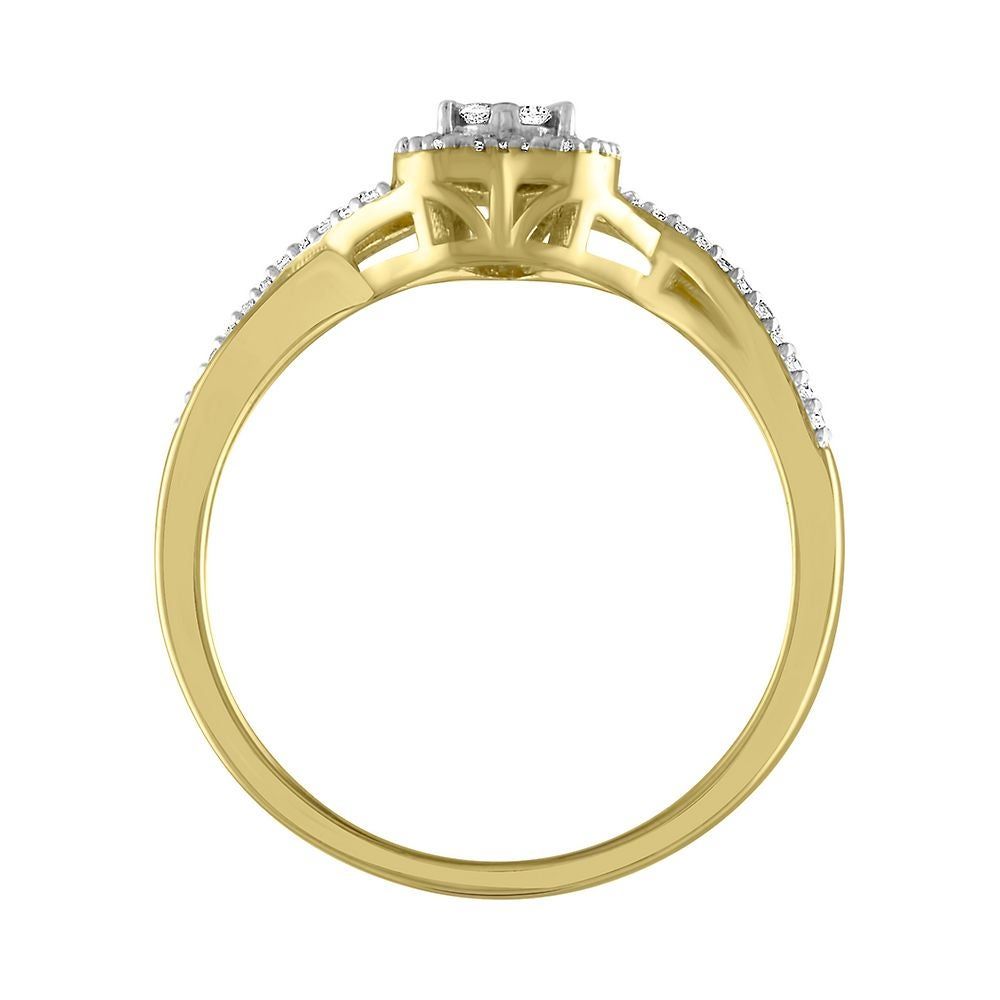 Helzberg 1/8 ct. tw. Diamond Heart Promise Ring 10K Yellow Gold | Mall ...