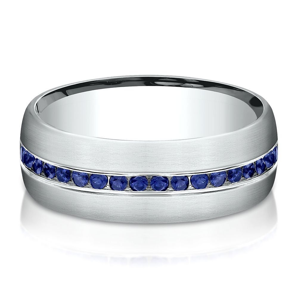 Helzberg Men's Blue Sapphire Ring 14K White Gold | Mall of America®