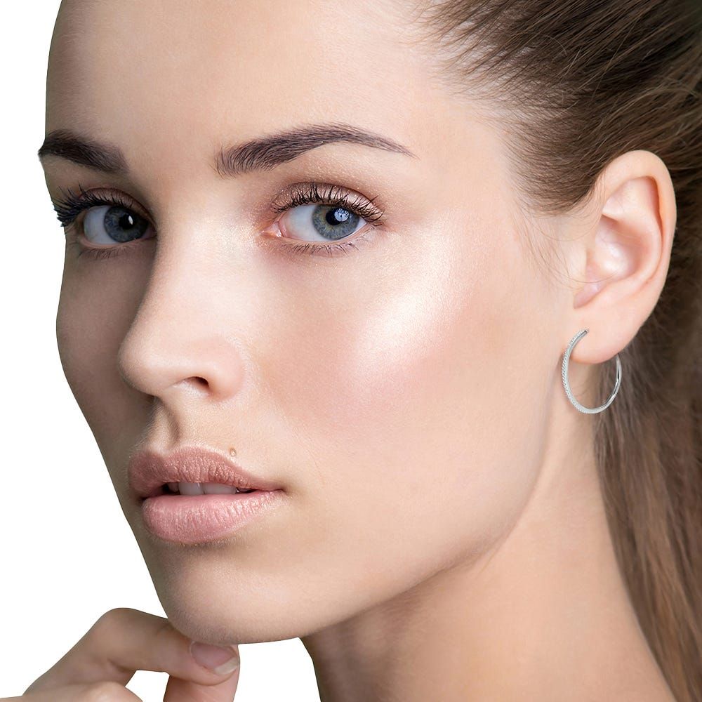 Helzberg Diamond Hoop Earrings in Sterling Silver | Mall of America®