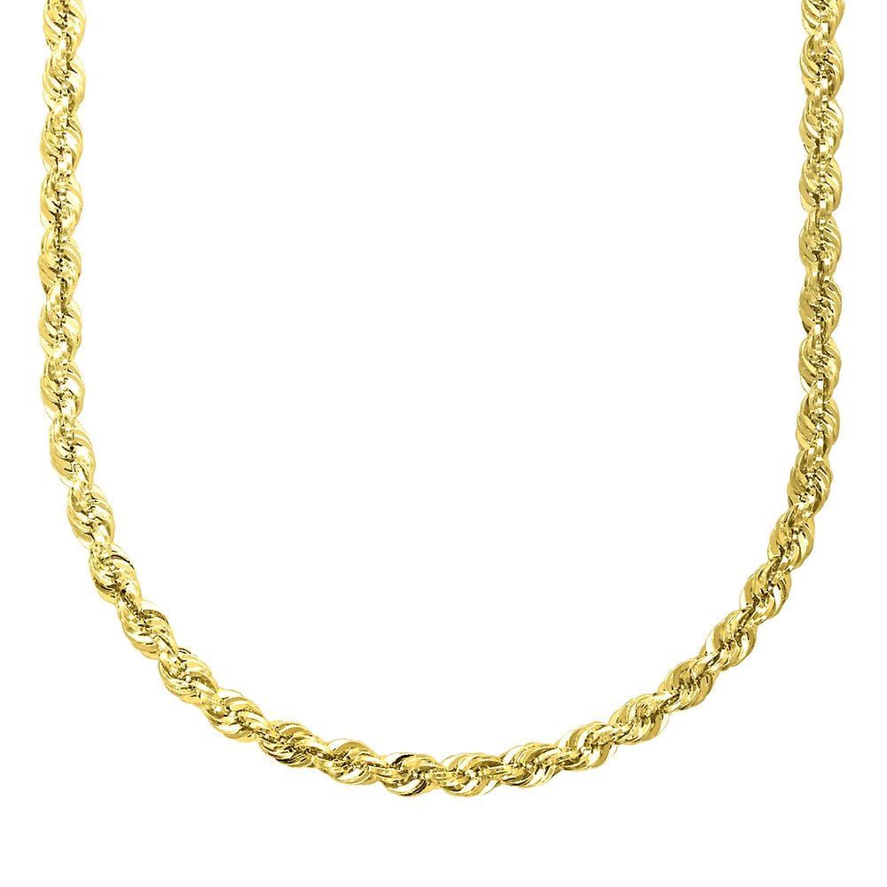 Helzberg Glitter Rope Chain in 14K Yellow Gold, 20" | Mall of America®