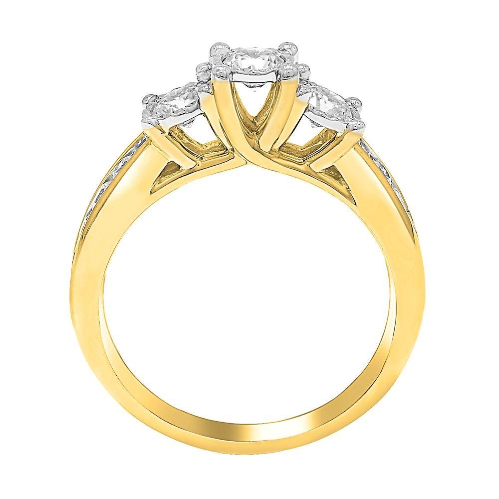 Helzberg 1/2 ct. tw. Diamond Three-Stone Engagement Ring 10K Yellow ...