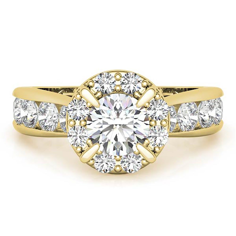 Helzberg 7/8 ct. tw. Diamond Halo Engagement Ring 14K Yellow Gold ...