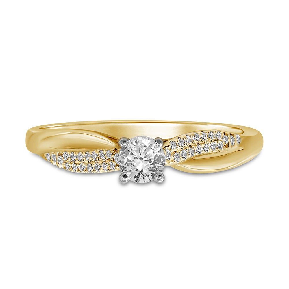 Helzberg 1/3 ct. tw. Diamond Engagement Ring 10K Yellow Gold | Mall of ...